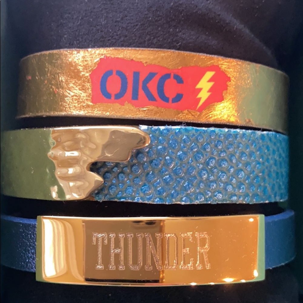 Rustic Cuff Okc Thunder Stack - Gem
